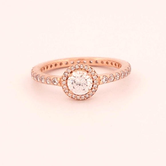 Pandora | Jewelry | Rose Gold Pandora Classic Sparkle Halo Ring | Poshmark